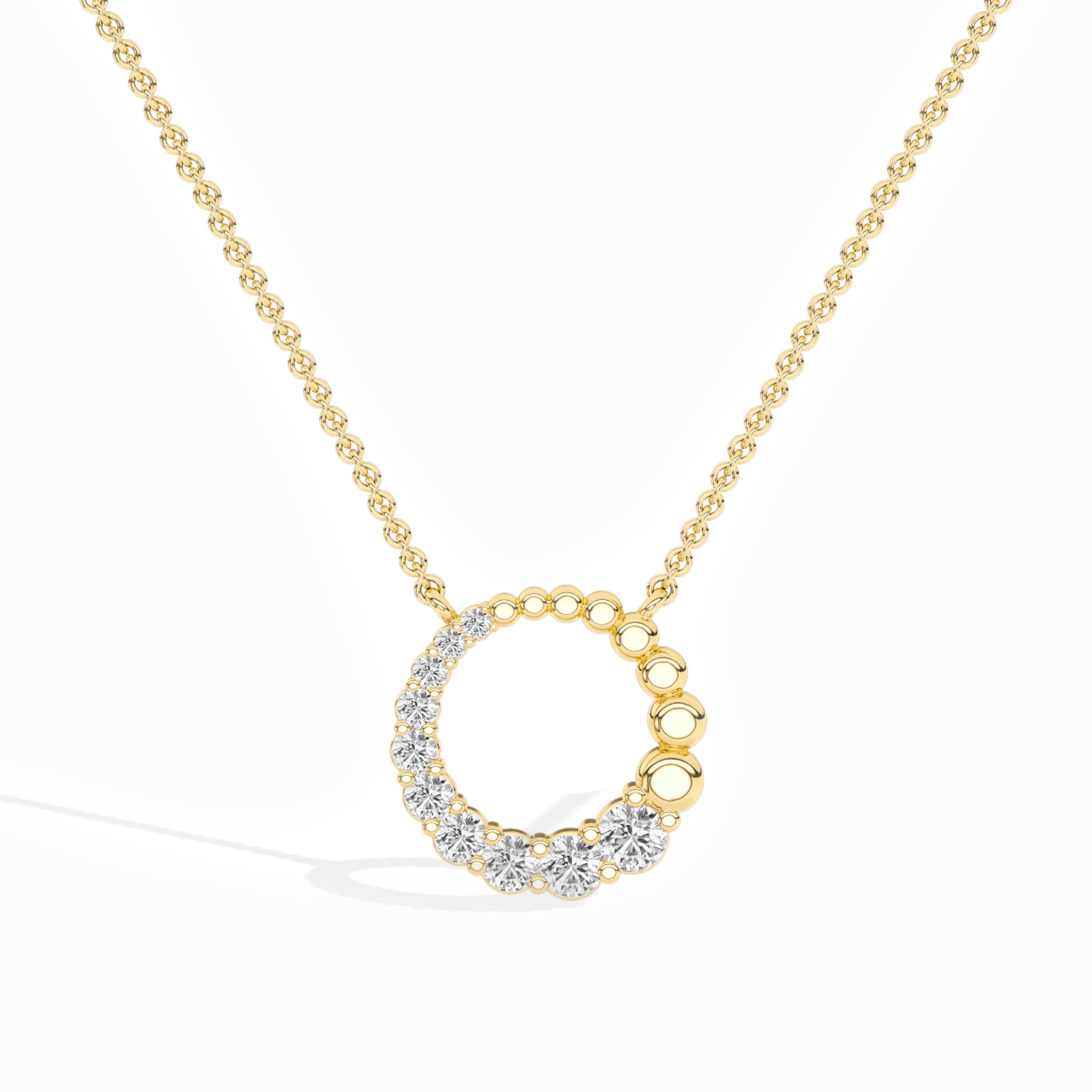 Luminous Loop: Stunning Round Diamond Statement Necklace