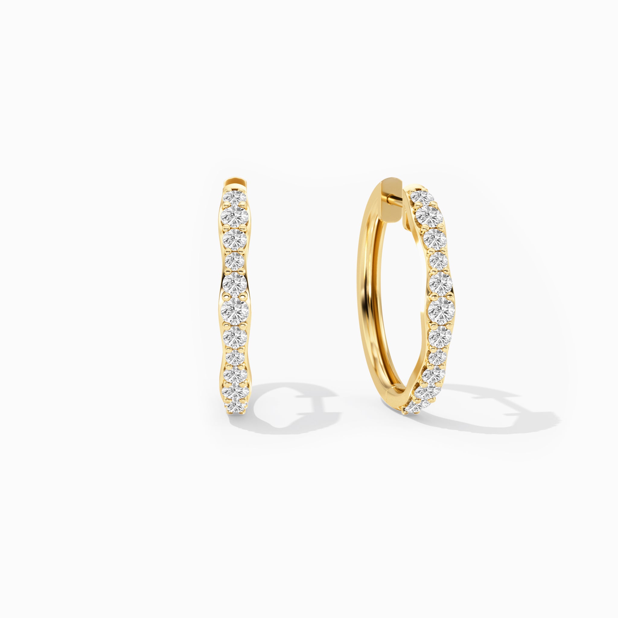 Sylphine: Stunning Round Diamond Hoops Earring (N)